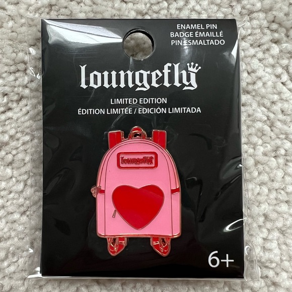Loungefly | Jewelry | Loungefly Limited Edition Pin Backpack Heart Pink ...